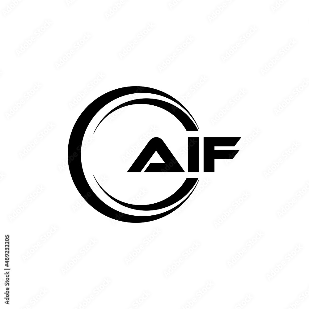 Vettoriale Stock AIF letter logo design with white background in ...