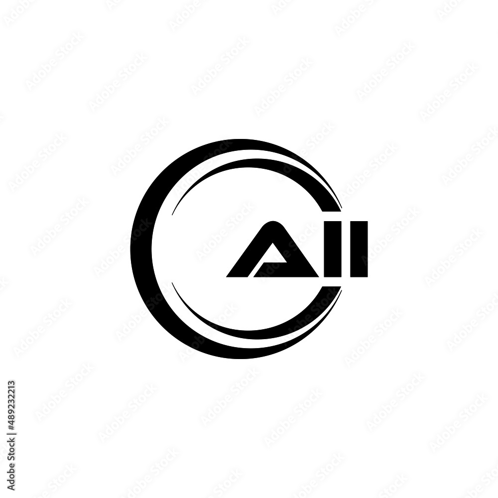 Vecteur Stock AII letter logo design with white background in ...
