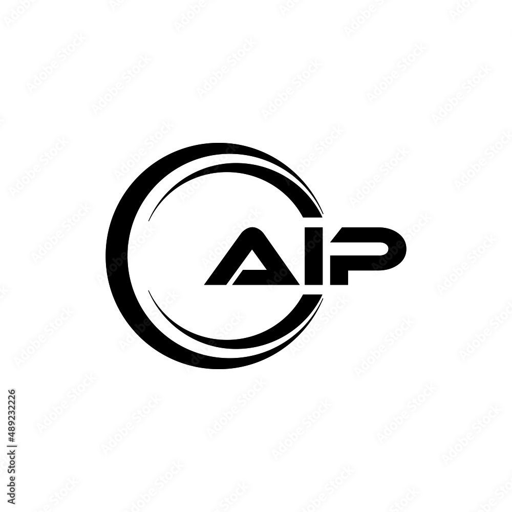AIP letter logo design with white background in illustrator, cube logo ...