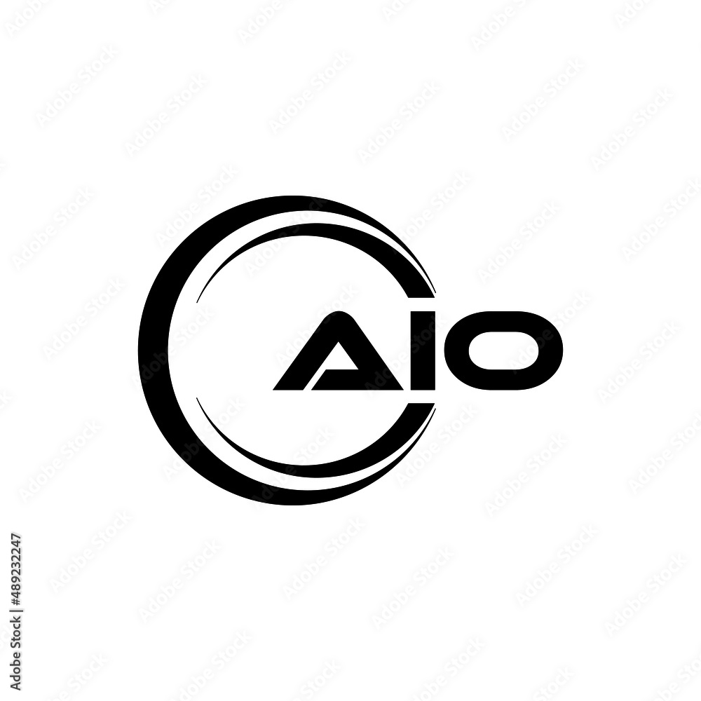 AIO letter logo design with white background in illustrator, cube logo ...