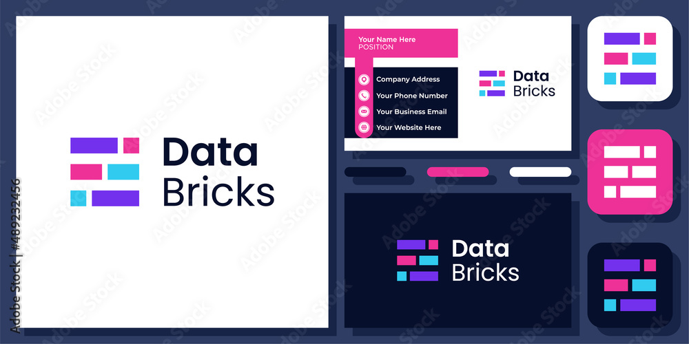 Bricks Data Technology Brick Database Network Internet Wall Vector Logo ...