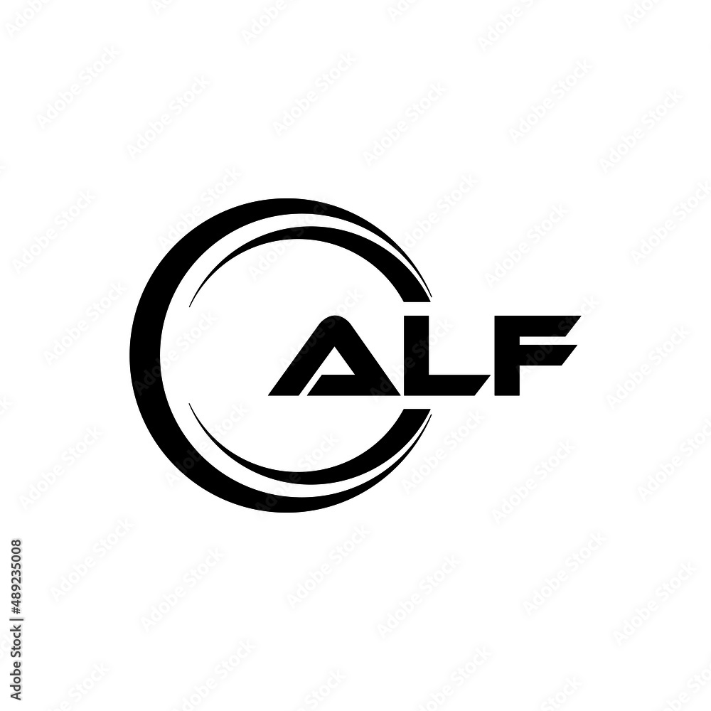 ALF letter logo design with white background in illustrator, cube logo ...