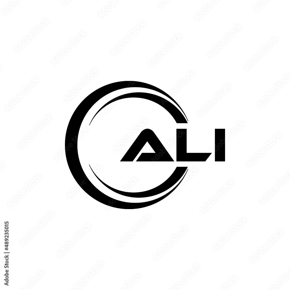 Vetor do Stock: ALI letter logo design with white background in ...