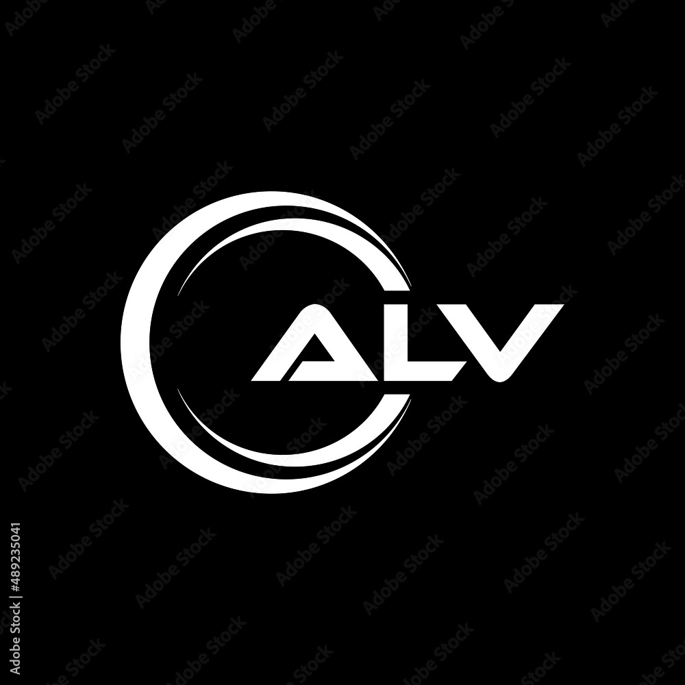 ALV letter logo design with black background in illustrator, cube logo ...