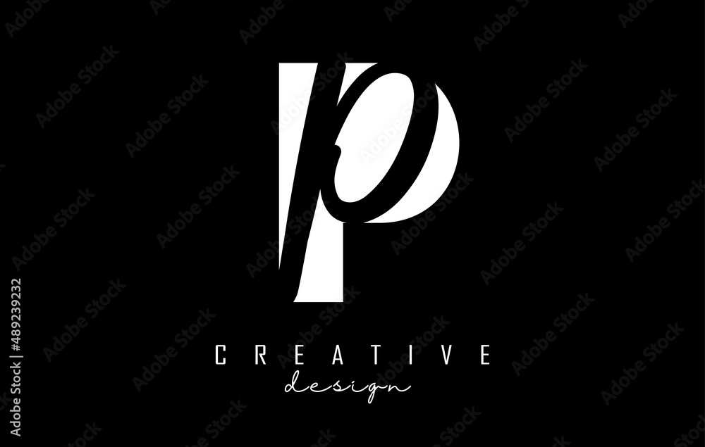 White and Black Letters Pp Logo with a minimalist design. Letters P and ...