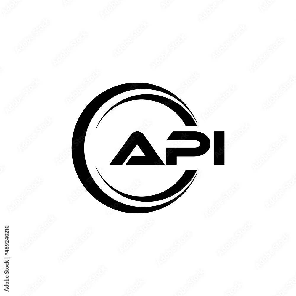 API letter logo design with white background in illustrator, cube logo ...