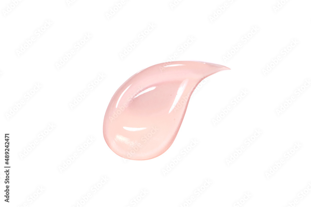 Drop of cosmetic cream, serum with transparent gel texture with micro ...