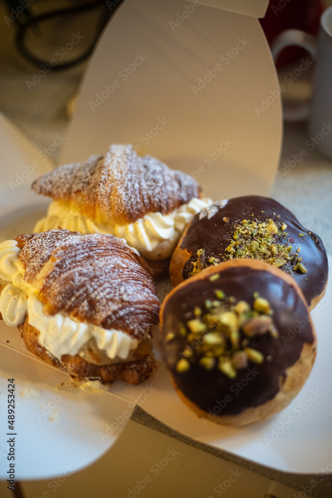 Fastelavnboller carnival buns swedish semlas croissants with whipped ...
