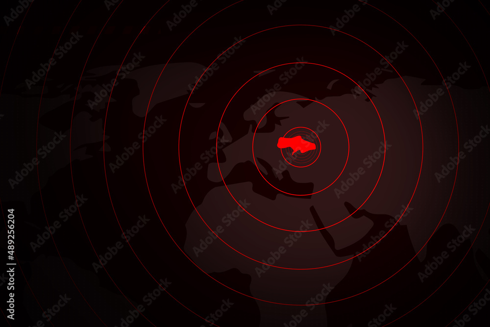 Ukraine Under Attack Concept Abstract Background with Dark World Map ...