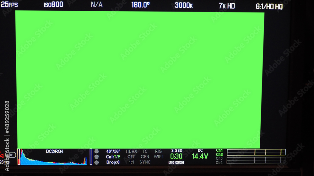 Video recording interface. VDO production recording camera viewfinder ...