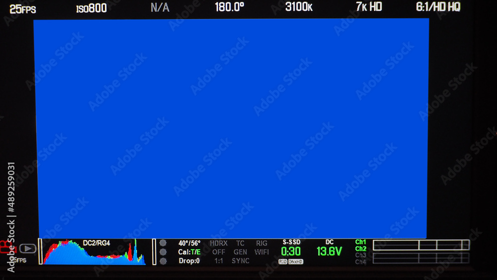 Video recording interface. VDO production recording camera viewfinder ...