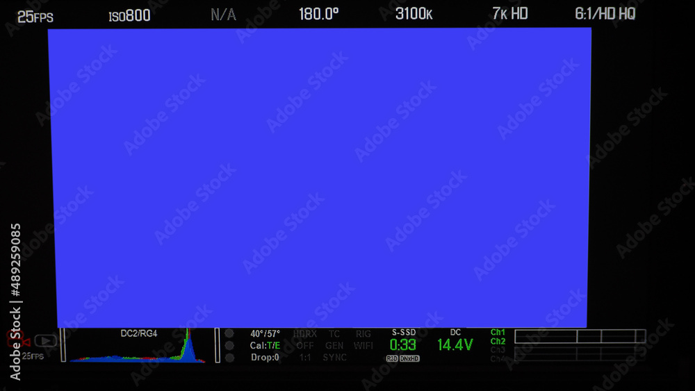 Video recording interface. VDO production recording camera viewfinder ...