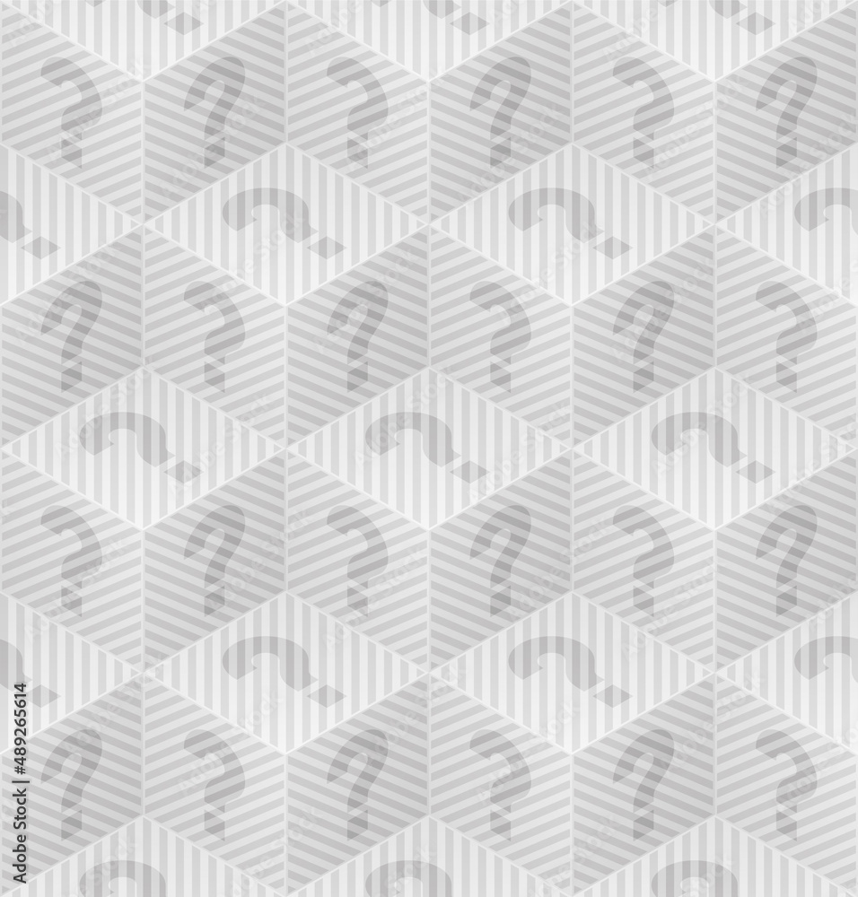 Question Mark Isometric Neutral Seamless Pattern. Vector Tileable ...