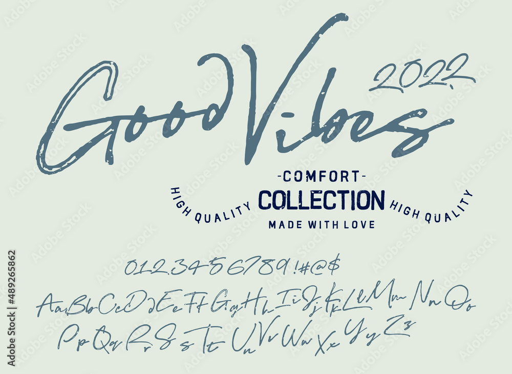 Vintage brush script lettering font. Handwritten alphabet. Stock Vector ...