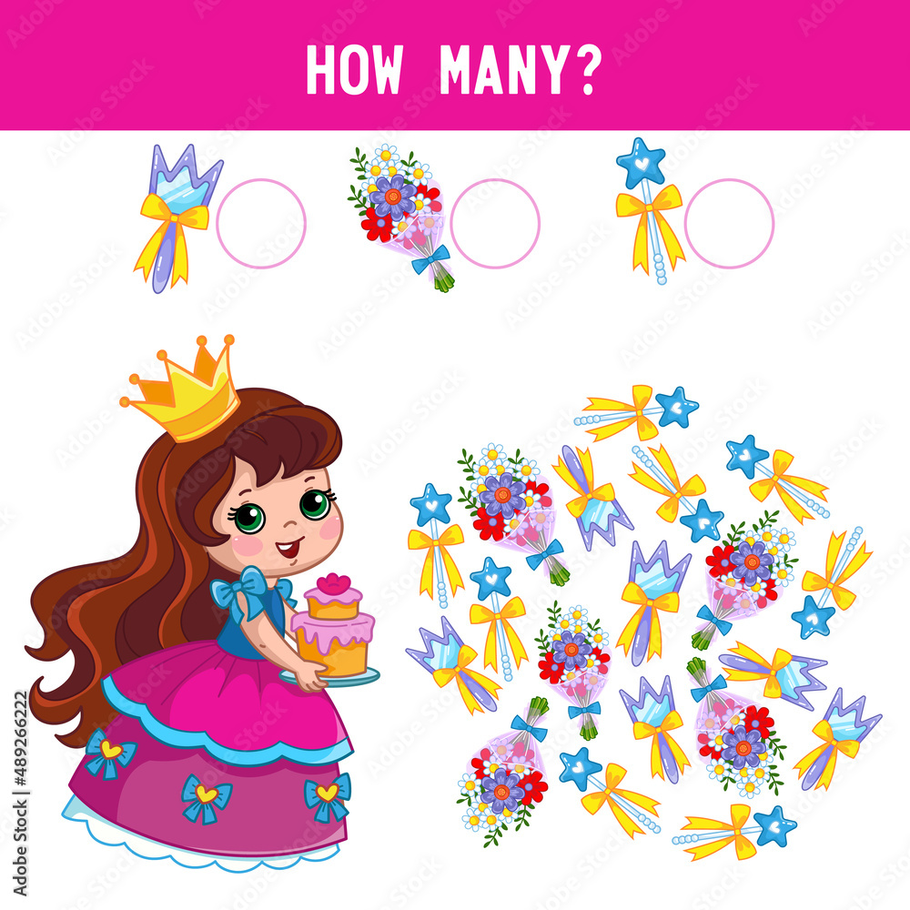 How many mirrors, wands and crowns does the princess have? Counting ...