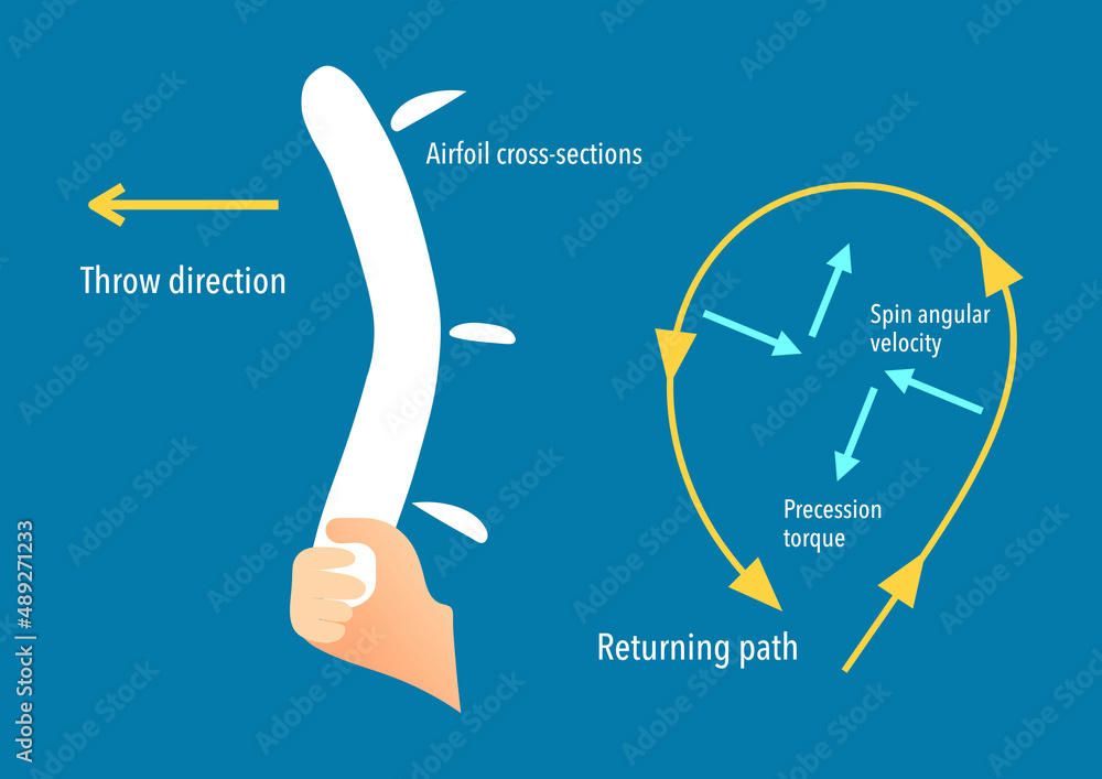 How a boomerang works Stock Illustration | Adobe Stock