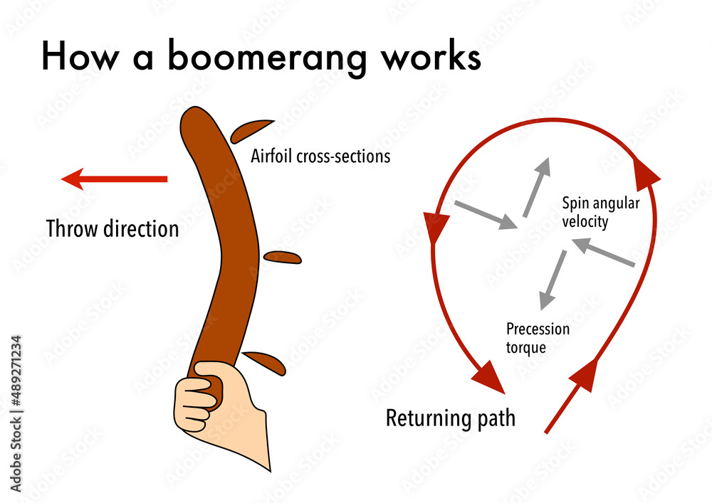 How a boomerang works Stock Illustration | Adobe Stock