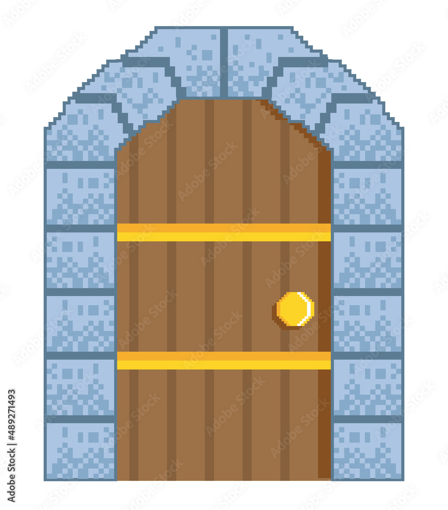 castle door pixel art vector de Stock | Adobe Stock
