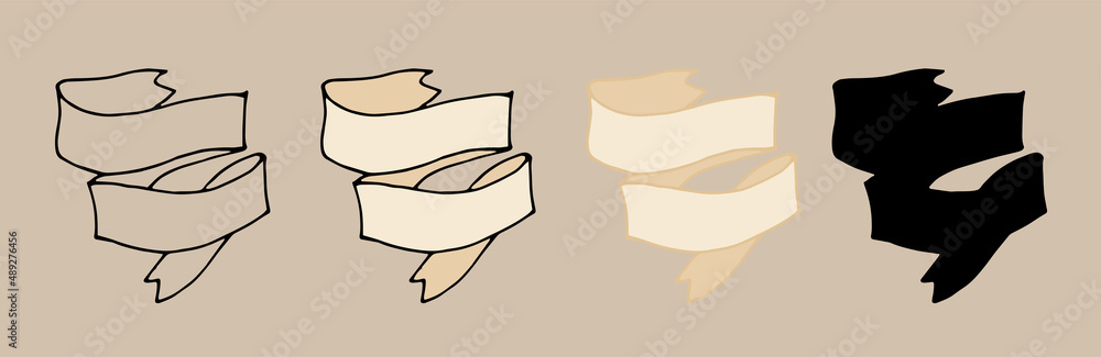 the icon of light crafting of double banners. Isolated set of vintage ...