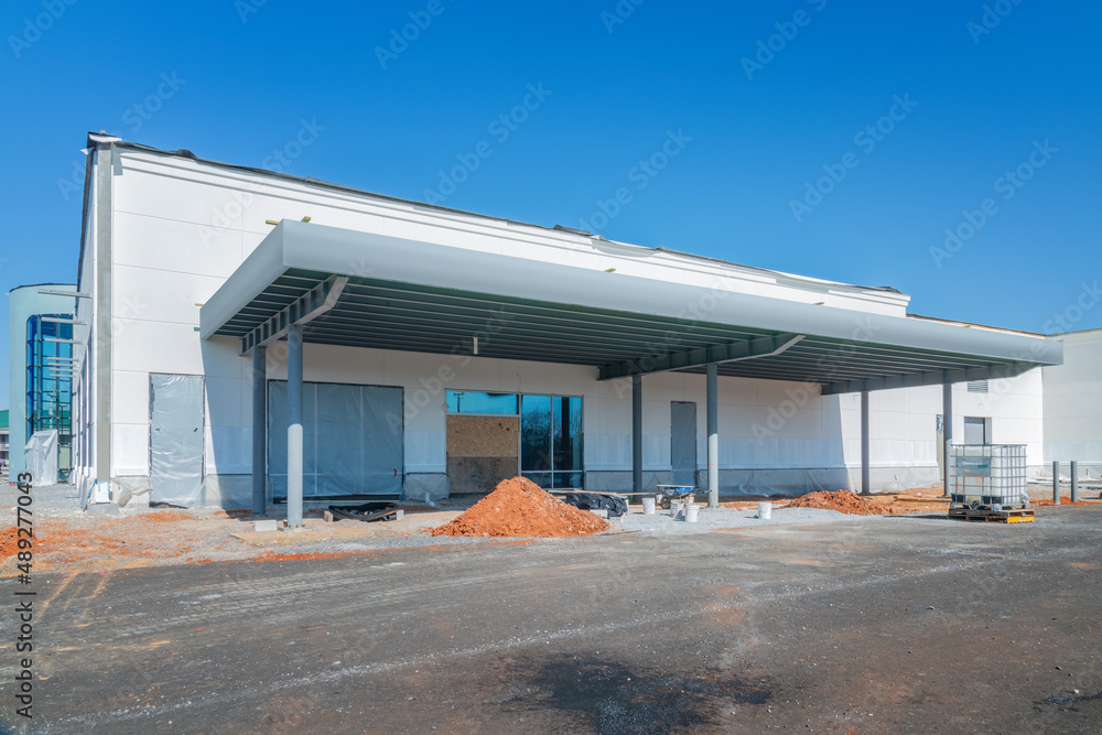 Commercial Construction Site Nearing Its Completion Stock Photo | Adobe ...