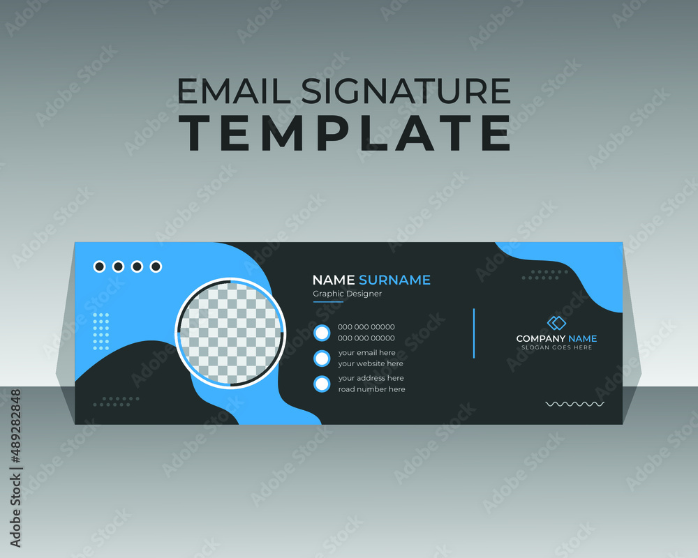 New Email Signature Template or Personal Footer and Social Media Cover ...