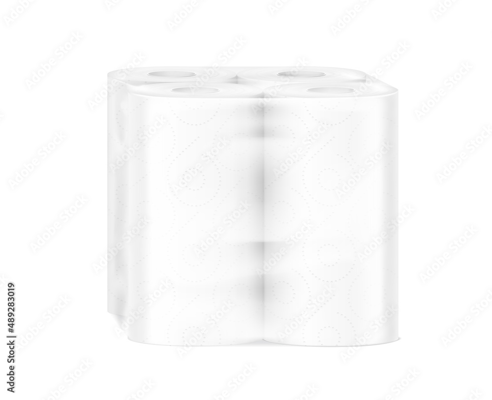 Set of wrap paper roll mockup. Vector illustration isolated on white ...