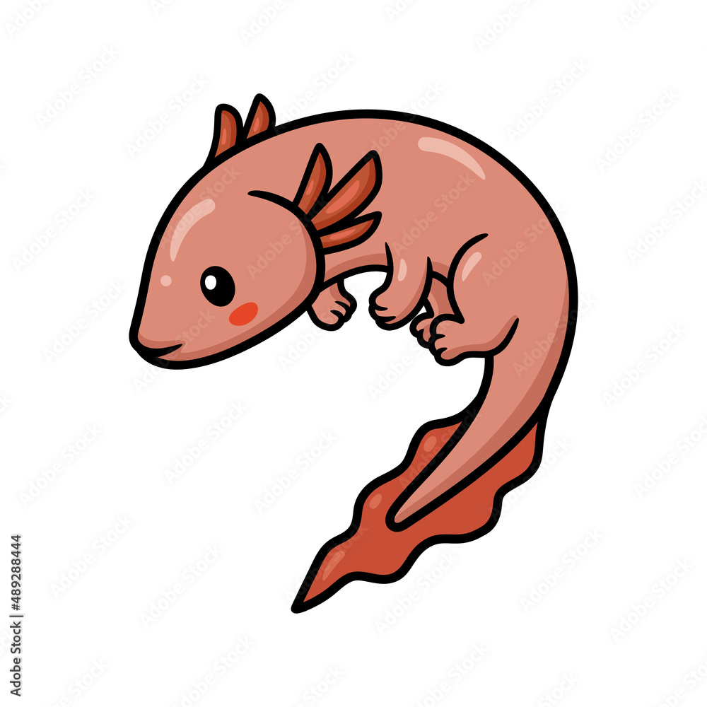 Cute axolotl cartoon vector illustration Stock Vector | Adobe Stock
