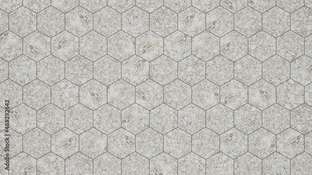 hexagon seamless pattern of marble floor tiles. Tile floors inside ...