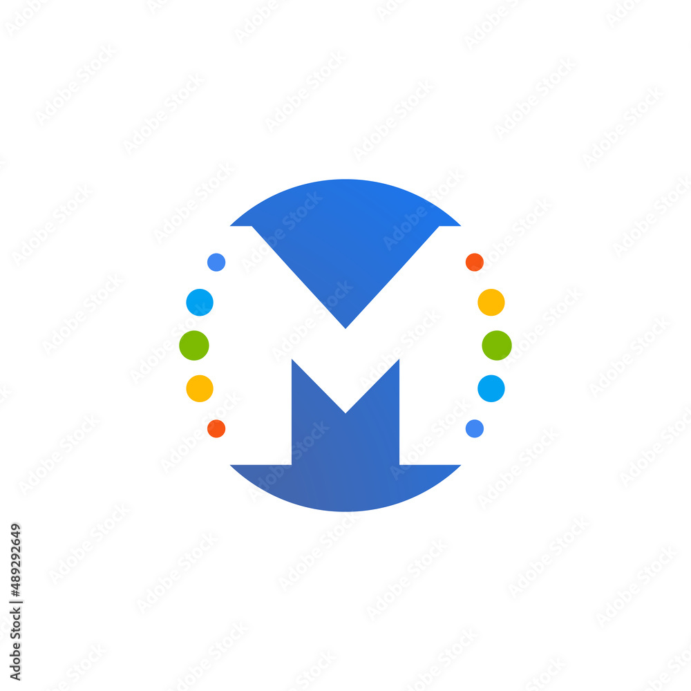 colorful dot letter M logo design vector. Stock Vector | Adobe Stock