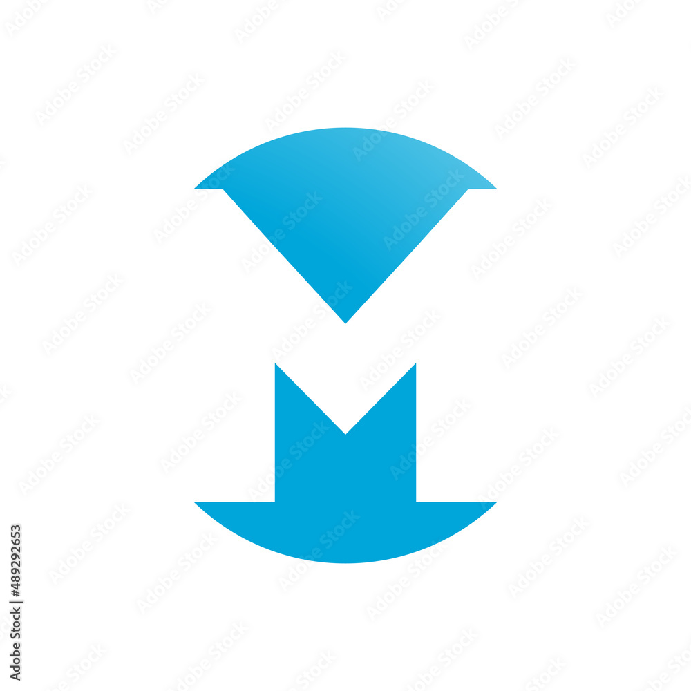 abstract negative space letter M logo design vector. Stock Vector ...