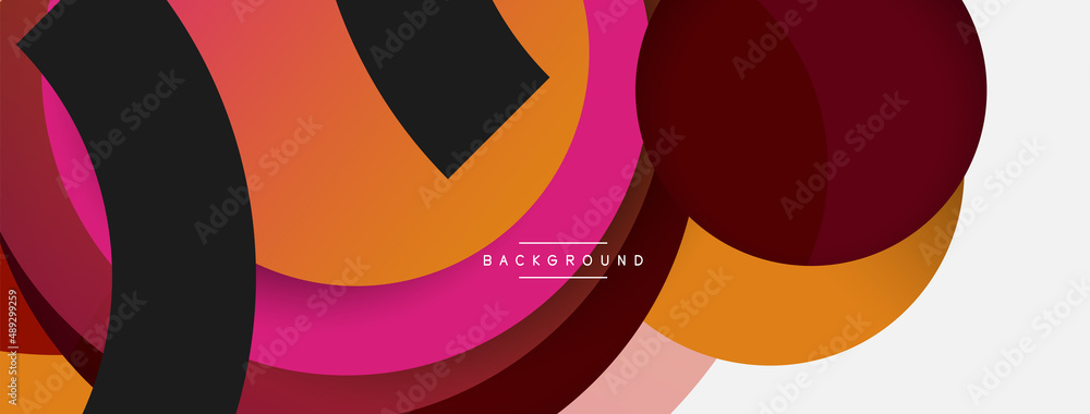 Circle and round shapes abstract background. Vector illustration for ...