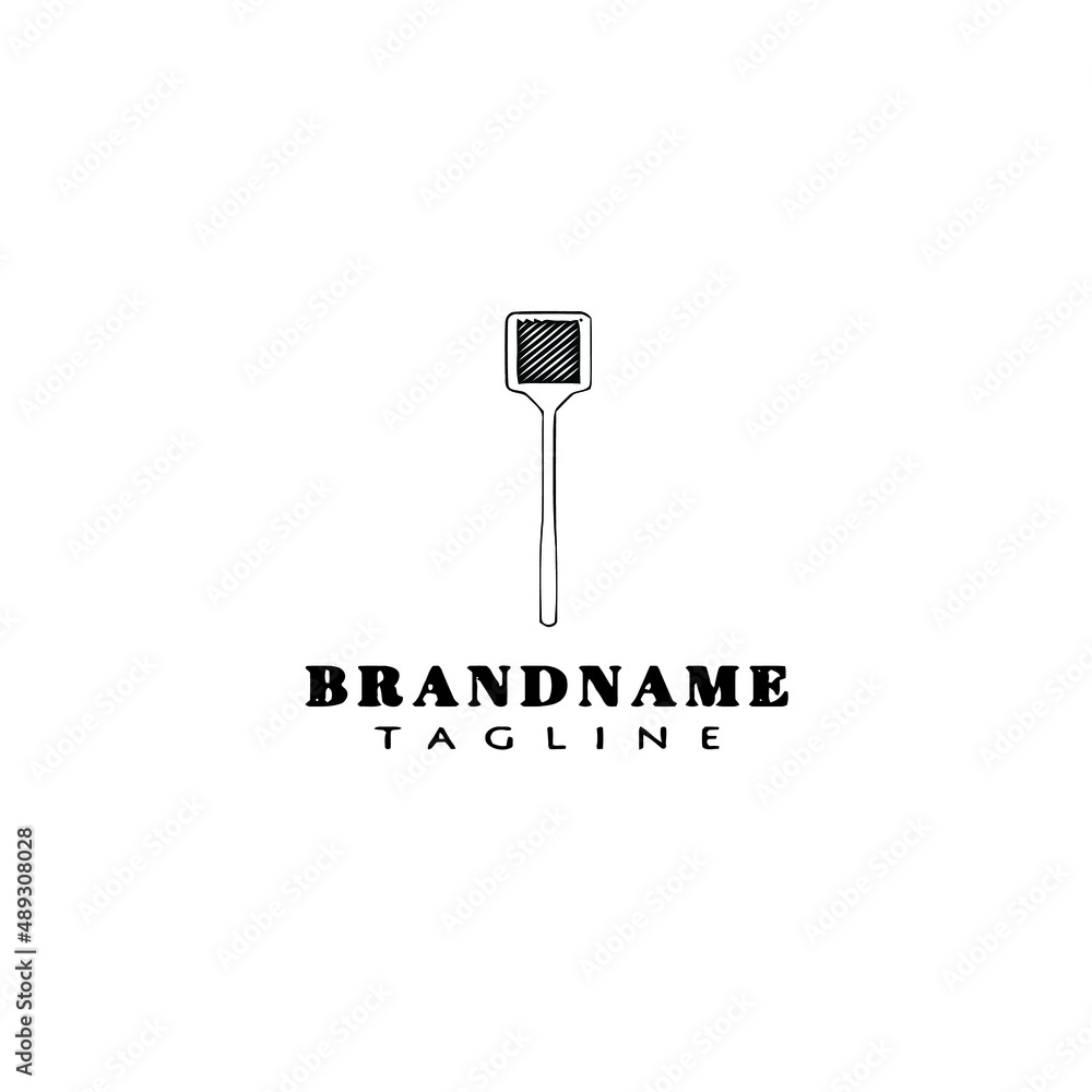 fly swatter logo cartoon icon design template black isolated vector ...