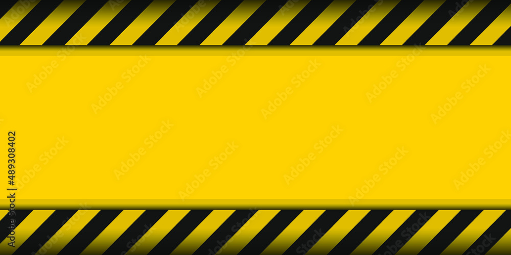 Realistic modern black and yellow warning striped line background ...