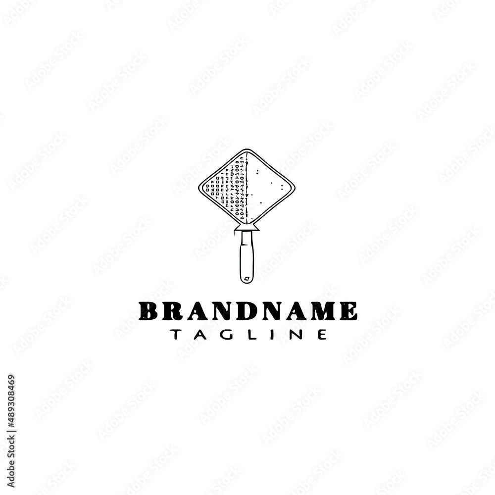 fly swatter logo cartoon icon design template black isolated vector ...