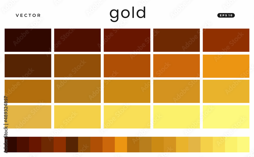 Gold Vector Color Scheme Palettes Stock Vector | Adobe Stock
