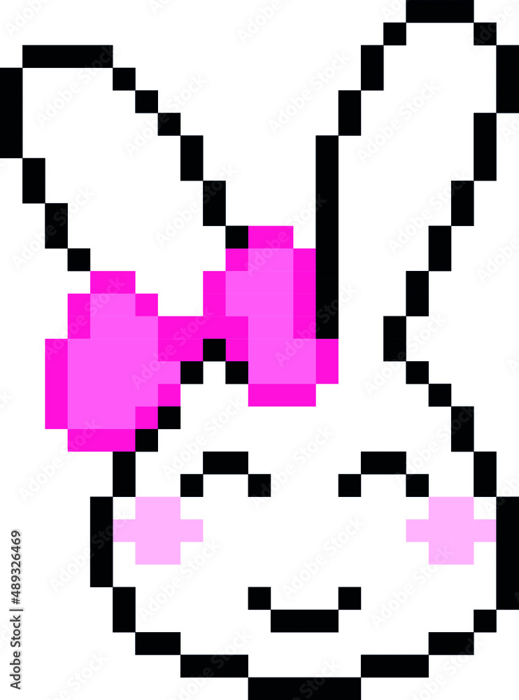 Rabbit pixel art vector illustration. rabbit image or clip art. Stock ...
