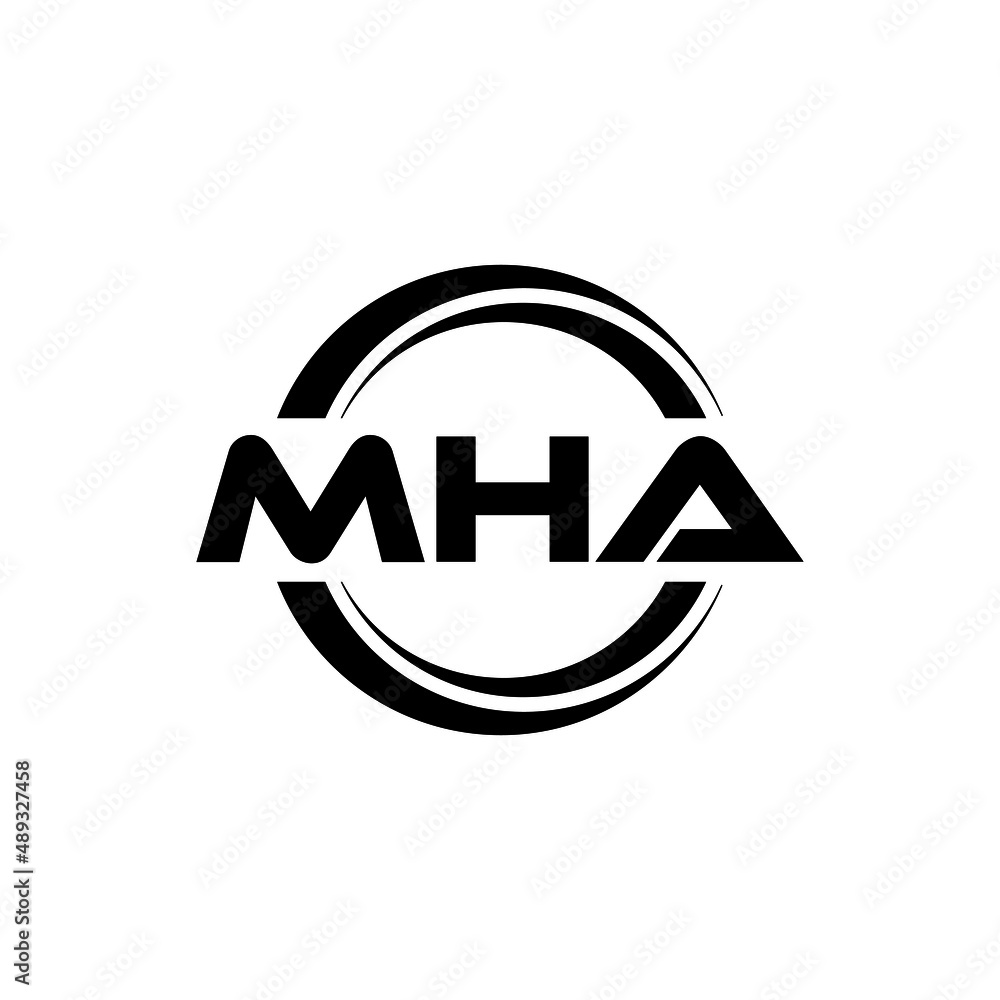 MHA letter logo design with white background in illustrator, vector ...