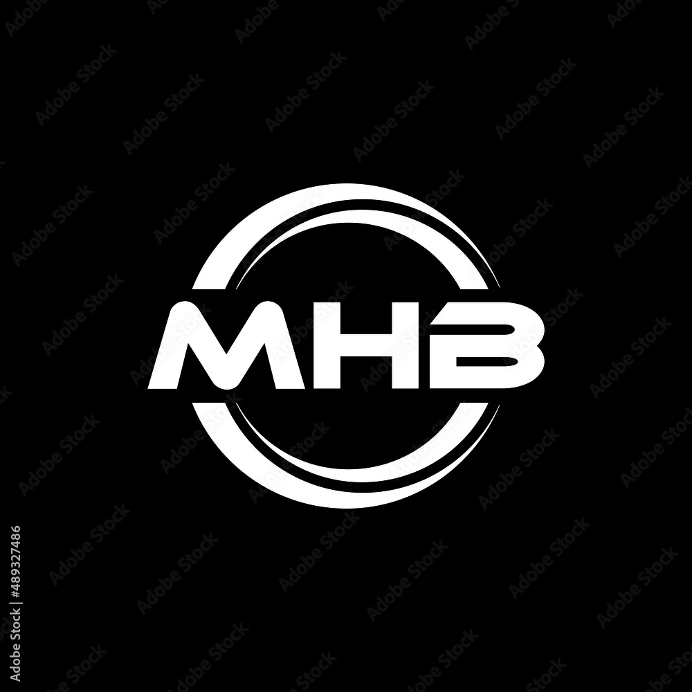 MHB letter logo design with black background in illustrator, vector ...