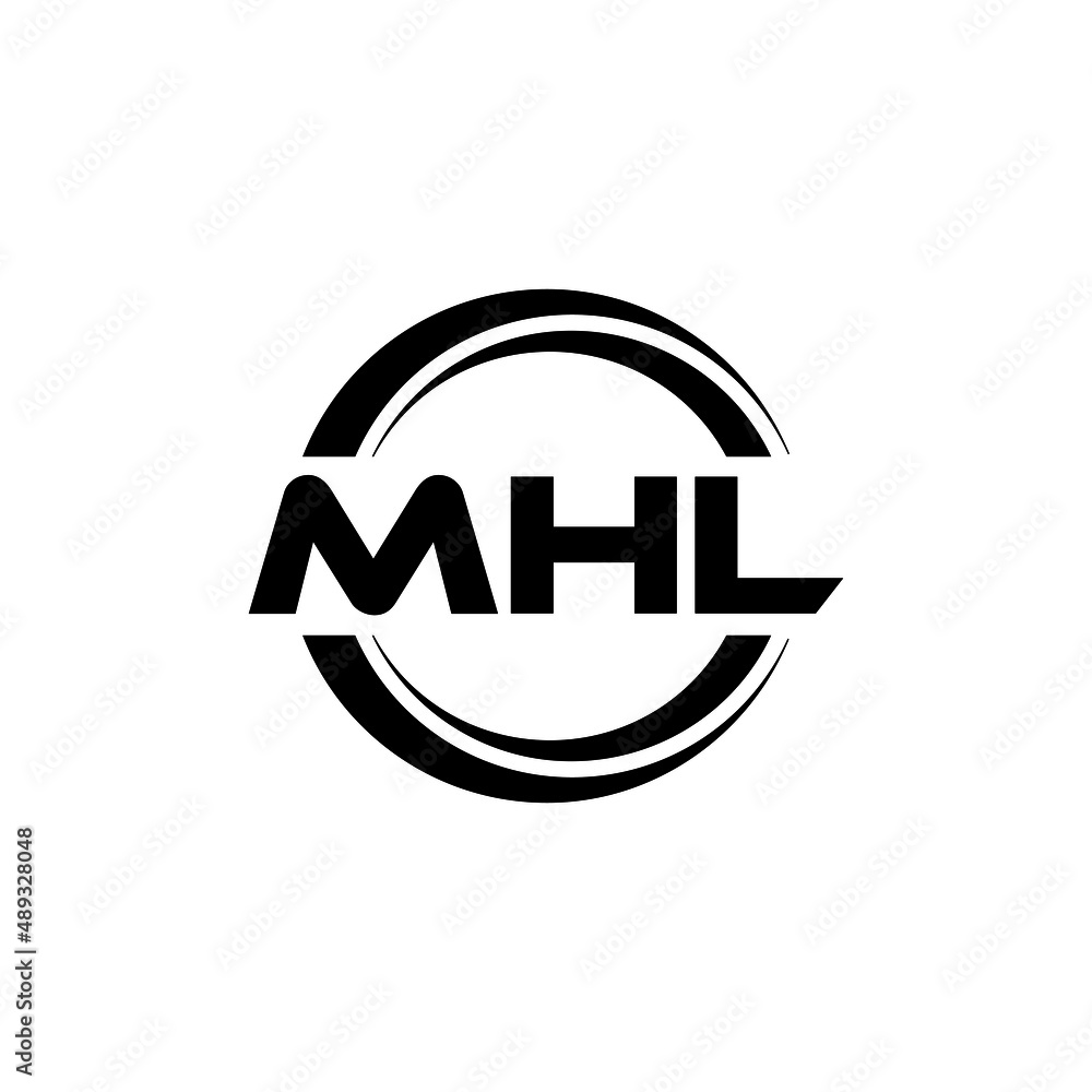 MHL letter logo design with white background in illustrator, vector ...