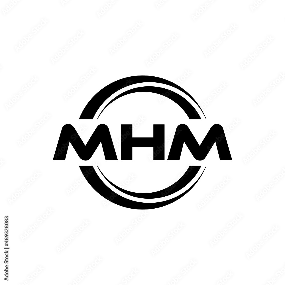 MHM letter logo design with white background in illustrator, vector ...