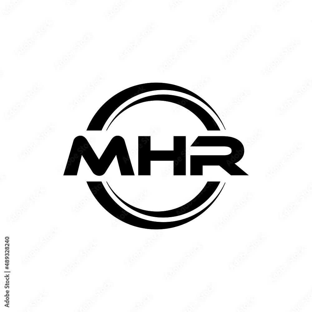MHR letter logo design with white background in illustrator, vector ...