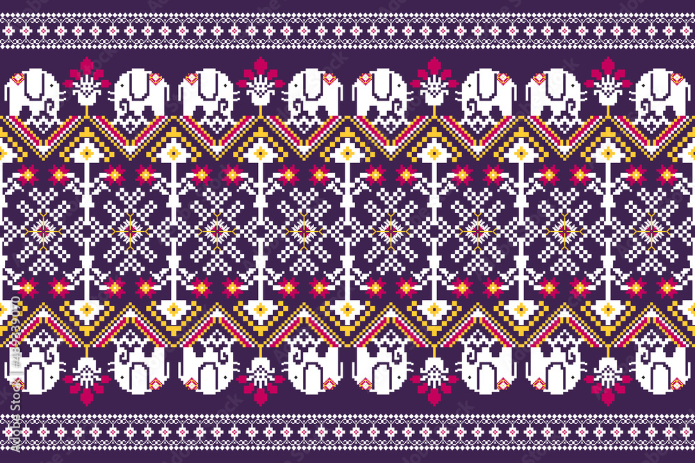 Beautiful figure tribal Thai geometric ethnic oriental pattern ...