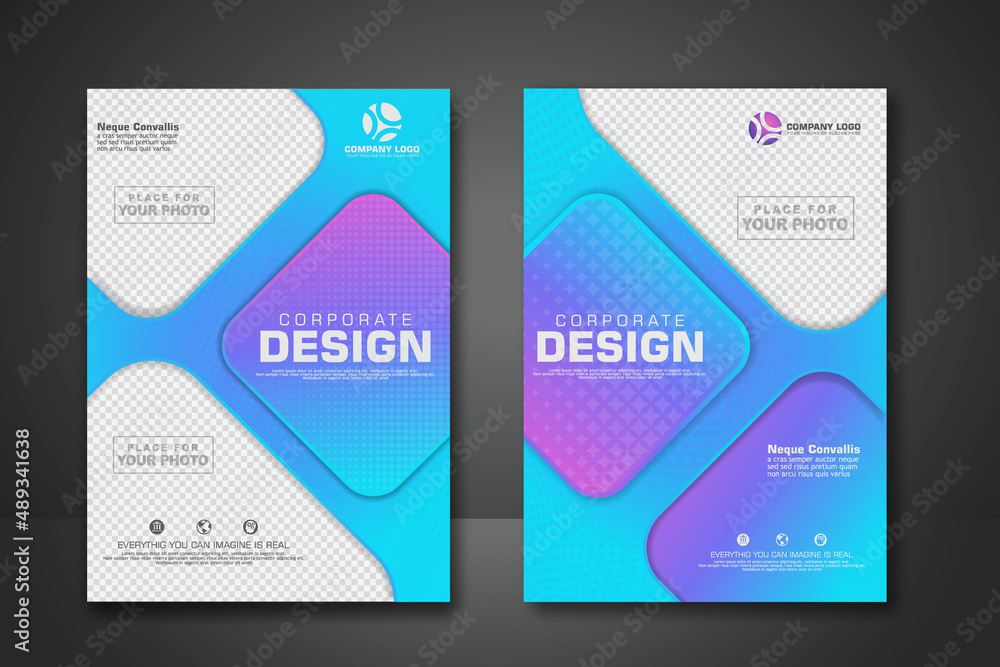 Cover design template with transparent background can insert photos ...