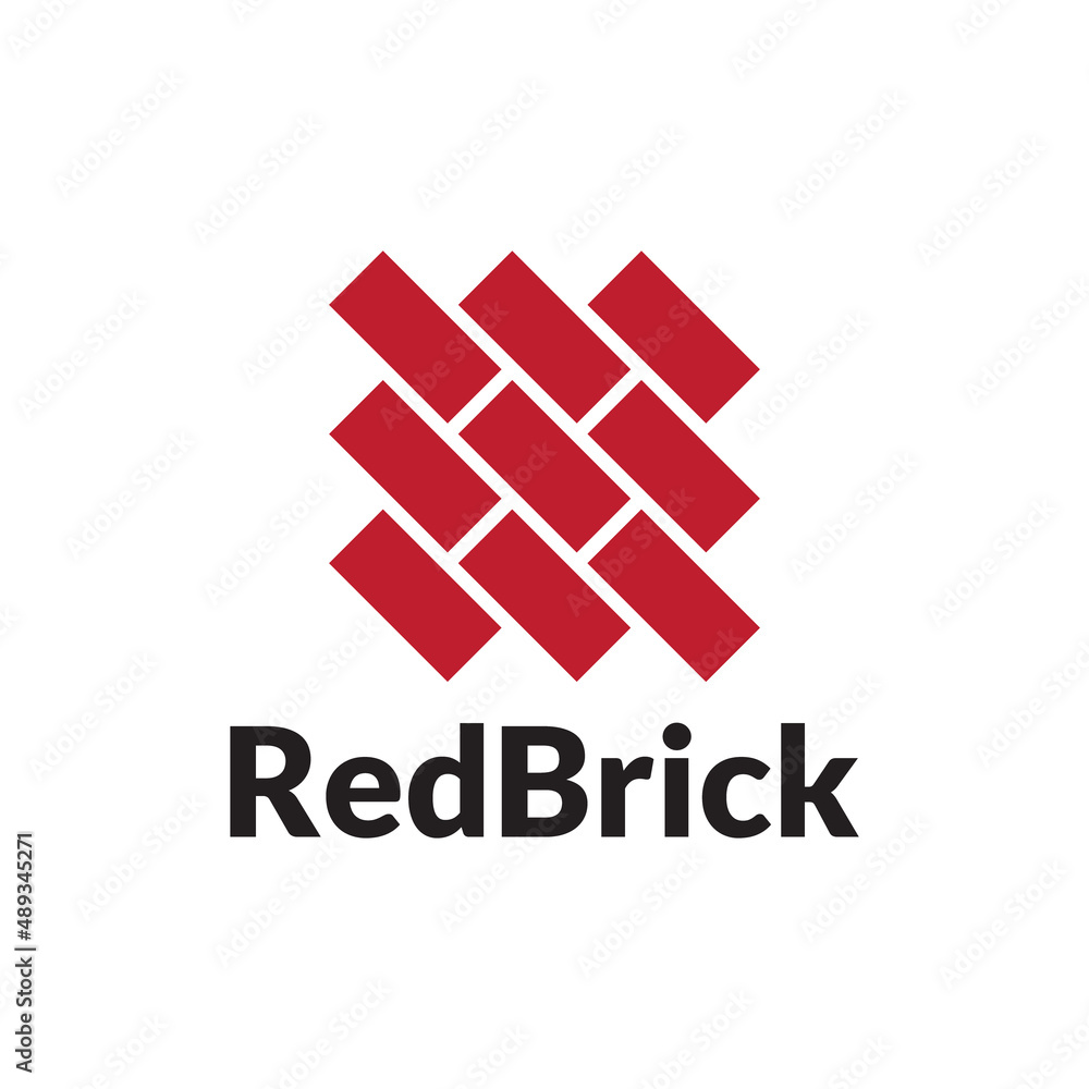 simple red brick logo design Stock Vector | Adobe Stock