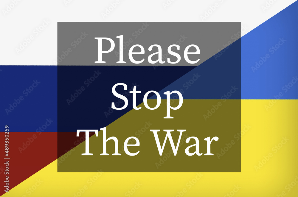 Russian and Ukrainian flags as symbols of war conflict Stock ...