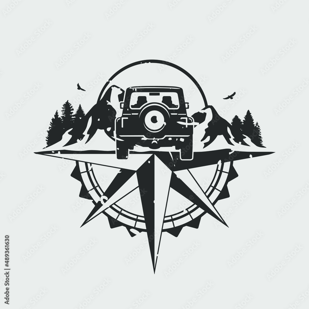 Off Road Compass Illustration Clip Art Design Shape. Adventure ...