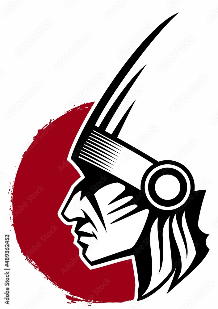 Vector native american, indian chief logo design, isolated on white ...