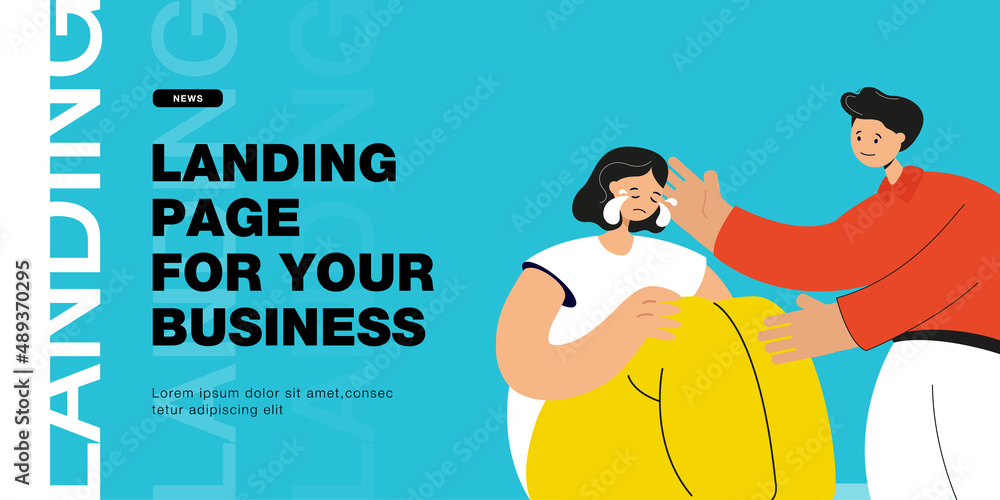 Man comforting crying female friend. Sad woman sitting on ground, male ...