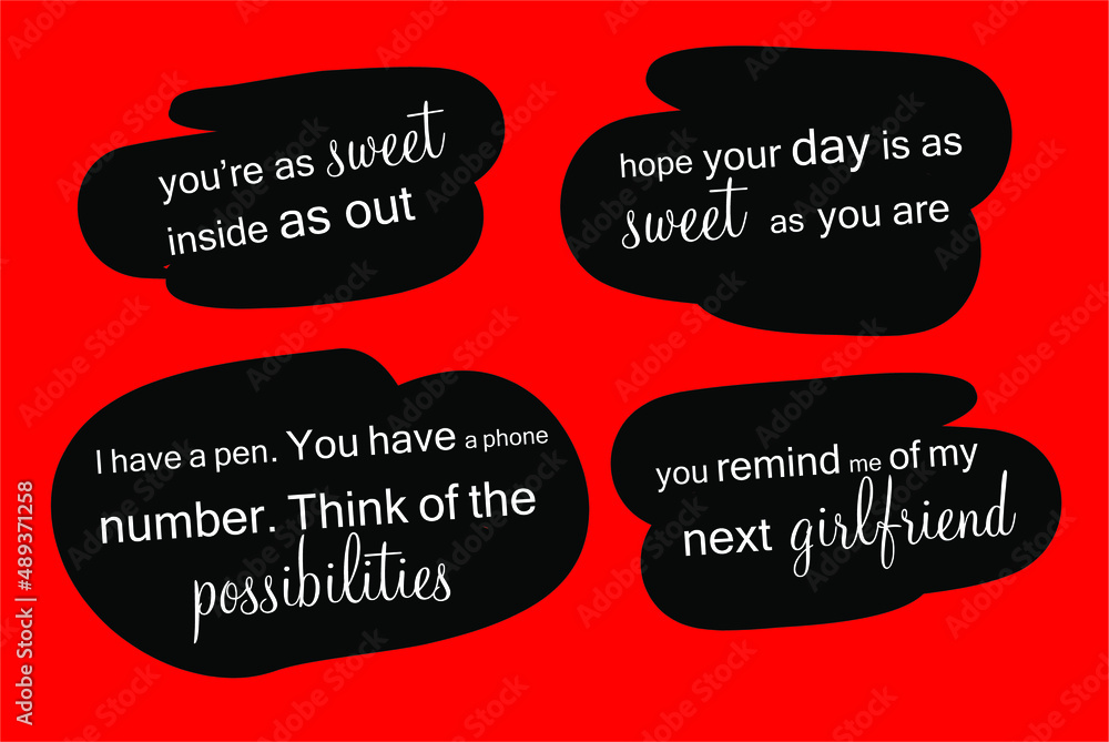 set of labels. funny stickers for girls. an invitation to a date ...