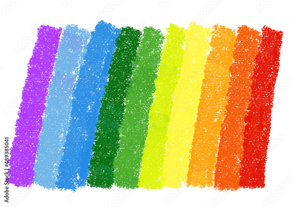 Rainbow spectrum crayon scribble doodle stripe sketches pastel color ...